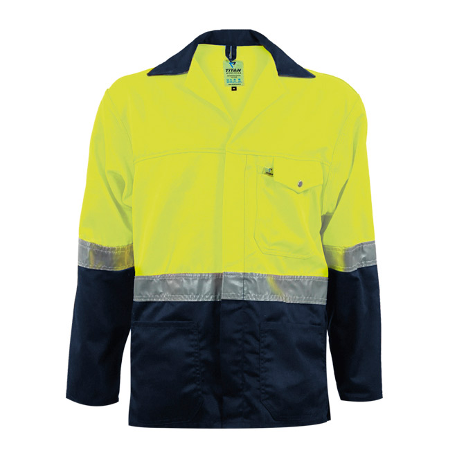 Titan Premium Lime/Navy 2tone Reflective Jacket from FTS Safety